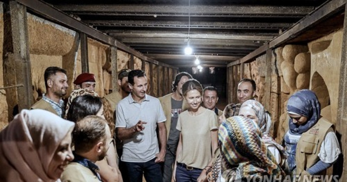 SYRIA PRESIDENT ASSAD VISIT AL-GHOUTA