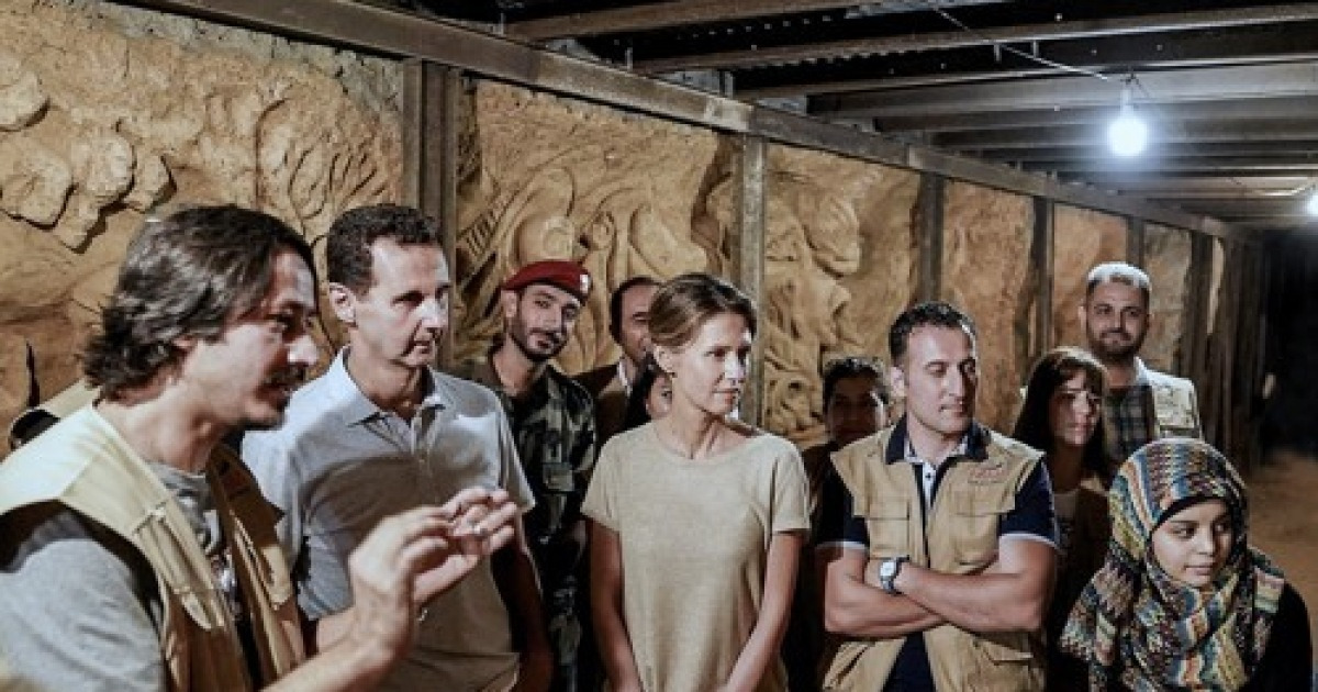 SYRIA PRESIDENT ASSAD VISIT AL-GHOUTA