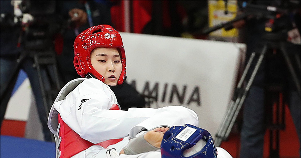 태권도 여자 67kg급 결승전 갖는 김잔디