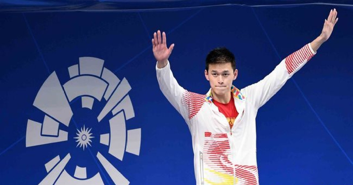 쑨양,'AG 1500m 자유형 3연패 달성' [사진]