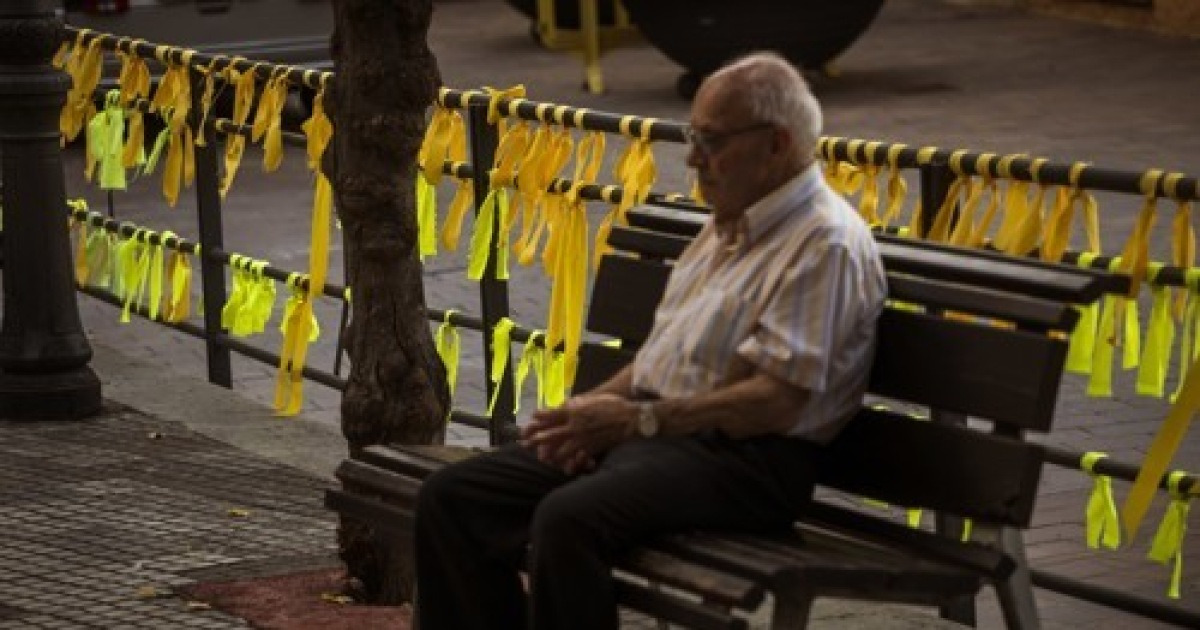 Spain Catalonia Yellow Ribbons