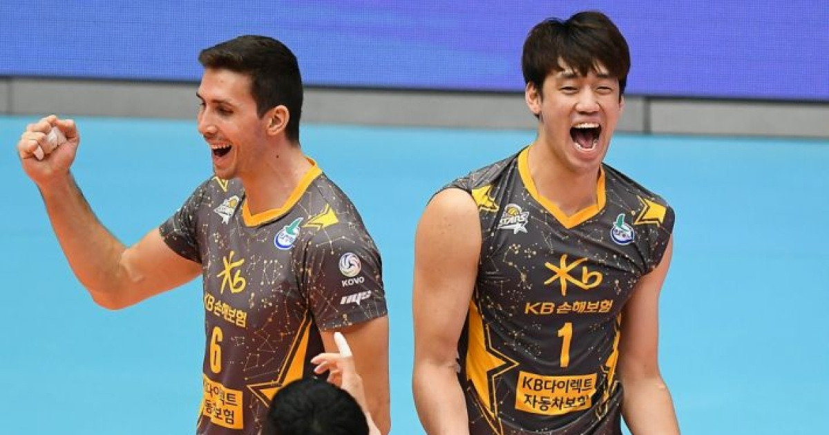 KB손해보험, 한국전력에 진땀승..KOVO컵 승리로 시작