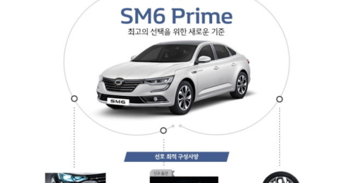 르노삼성차, 무단변속기 적용한 SM6 프라임 출시 2,268만원 부터
