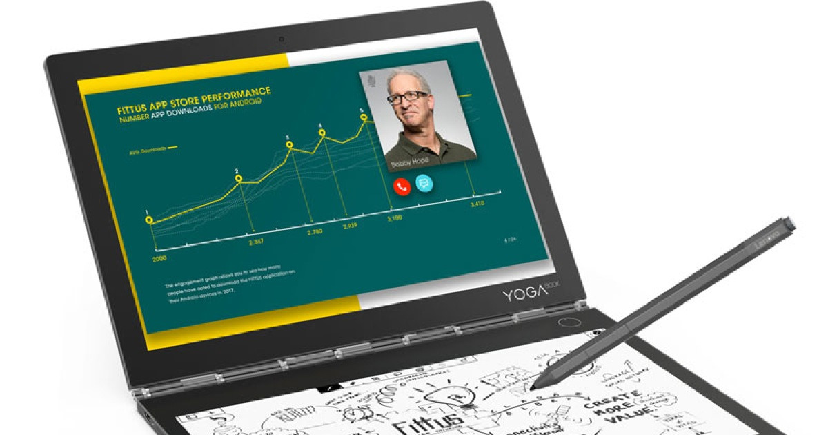 [뉴스줌인] 키보드 없는 노트북? LCD+전자잉크 갖춘 레노버 요가북 C930