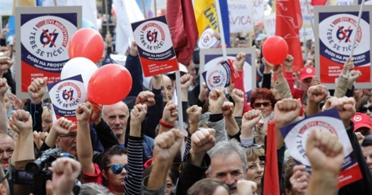 CROATIA PROTEST UNION WORKERS SINDICATE