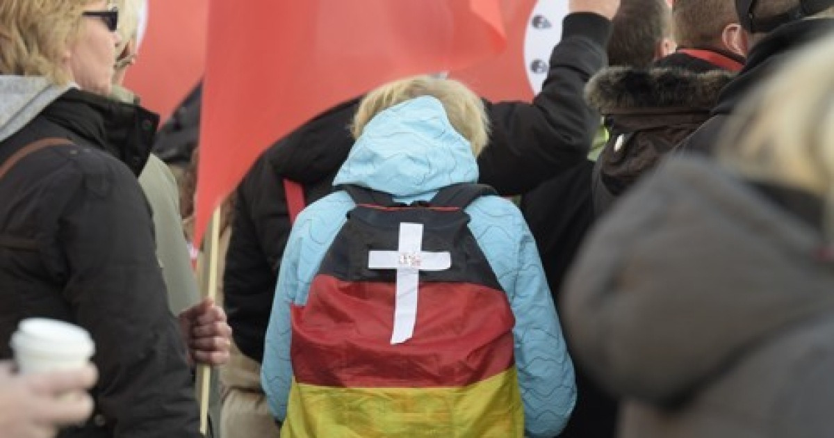 Germany Merkel Protest