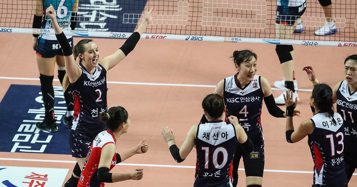 환호하는 KGC인삼공사