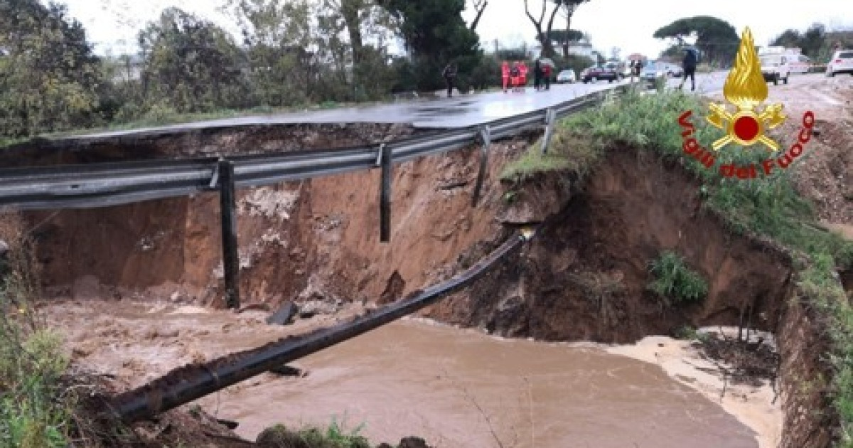 Italy Collapsed Road