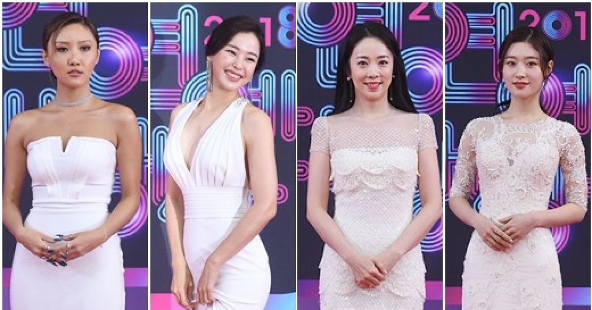 [T포토-Lab] '2018 KBS 연예대상' 레드카펫 위 순백의 여신들