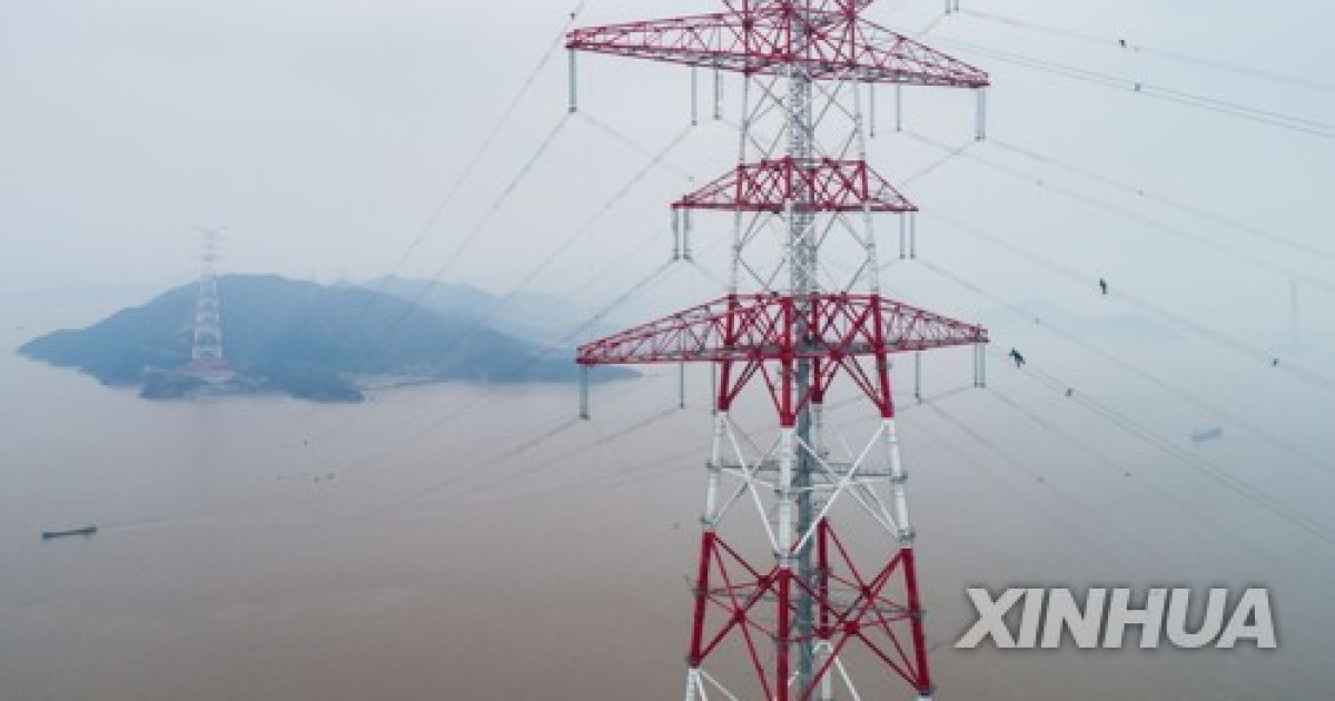 CHINA-ZHEJIANG-WORLD'S HIGHEST POWER PYLON-CABLE CONSTRUCTION (CN)
