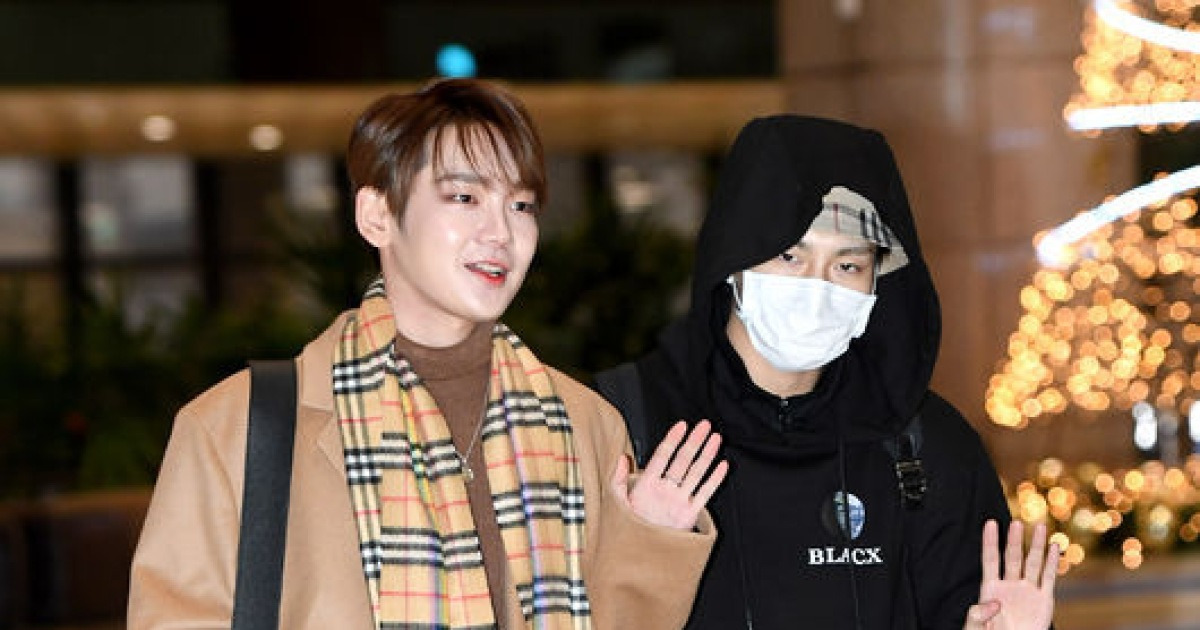 JBJ95 켄타X상균, '훈훈한 인사 전하며 출국' [사진]