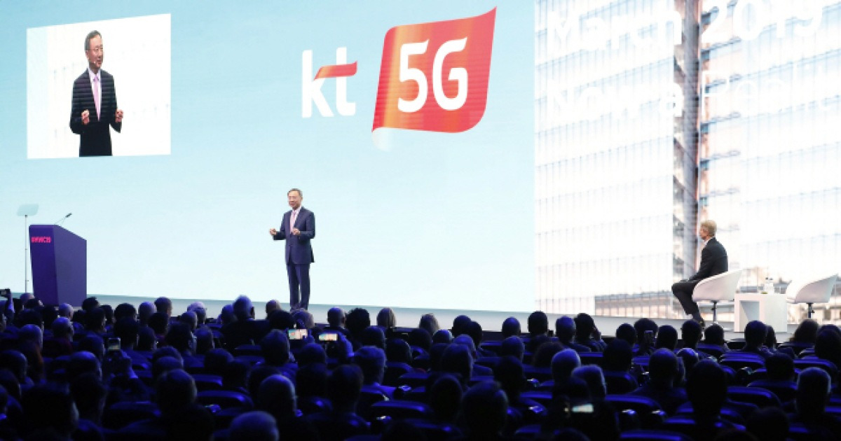 [포토]황창규 KT 회장, 바르셀로나 'MWC19'에서 기조연설