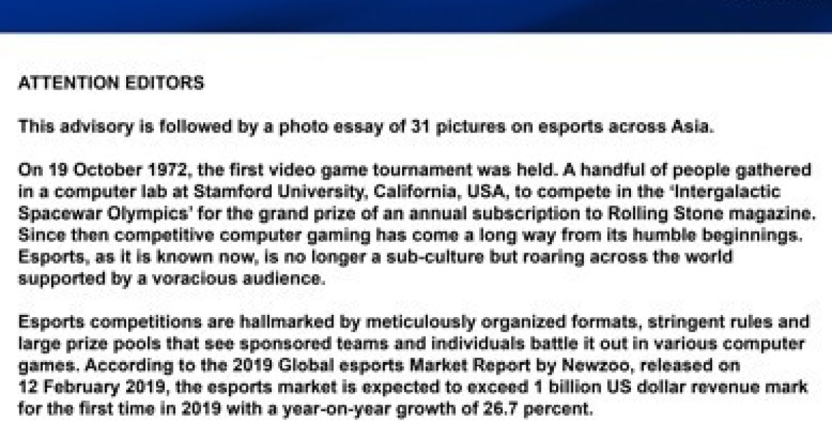 ASIA PHOTO ESSAY ESPORTS