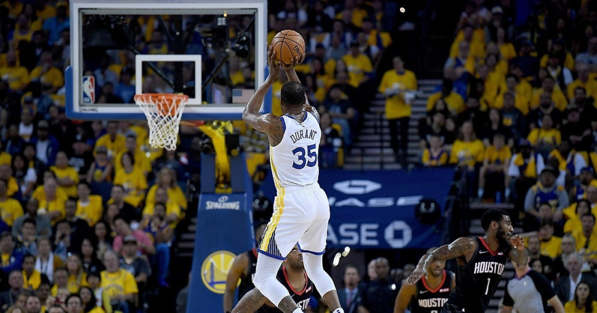 '듀란트 35득점·커리 쐐기 3점' GSW, 휴스턴에 기선 제압