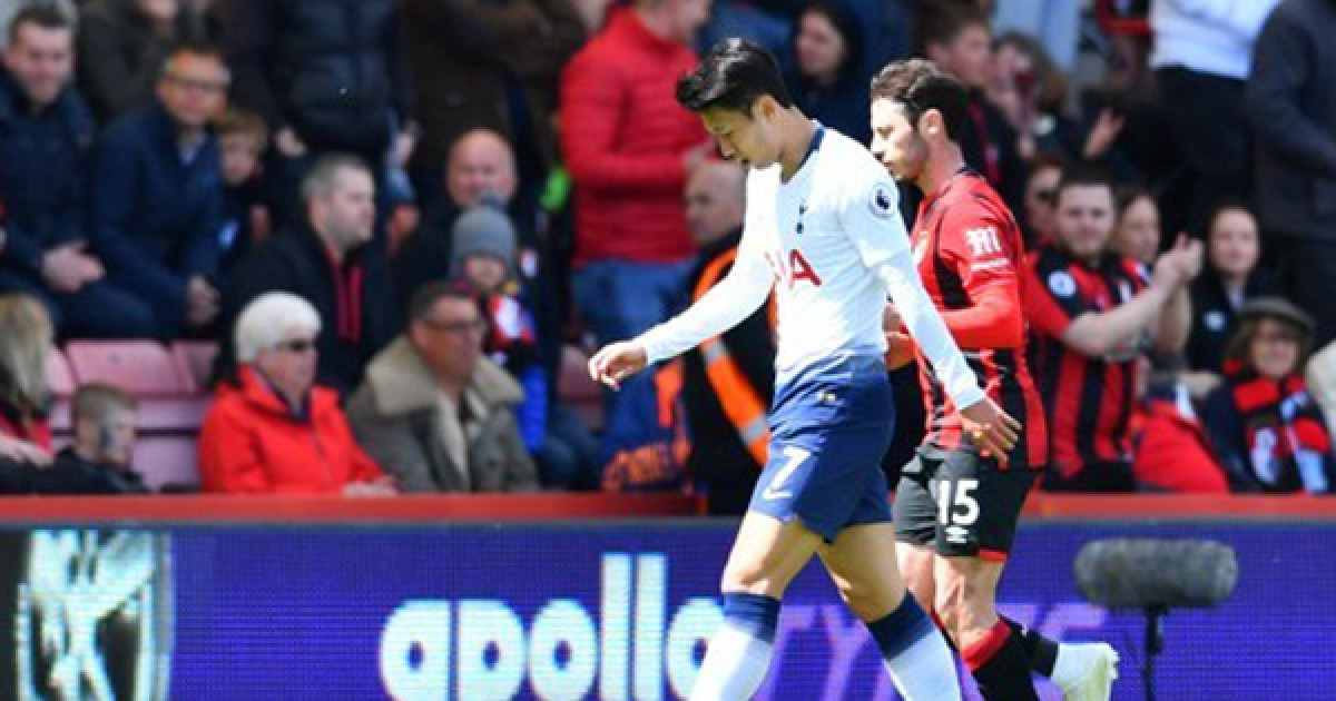 손흥민, EPL 첫 퇴장..토트넘, 1대0 패배