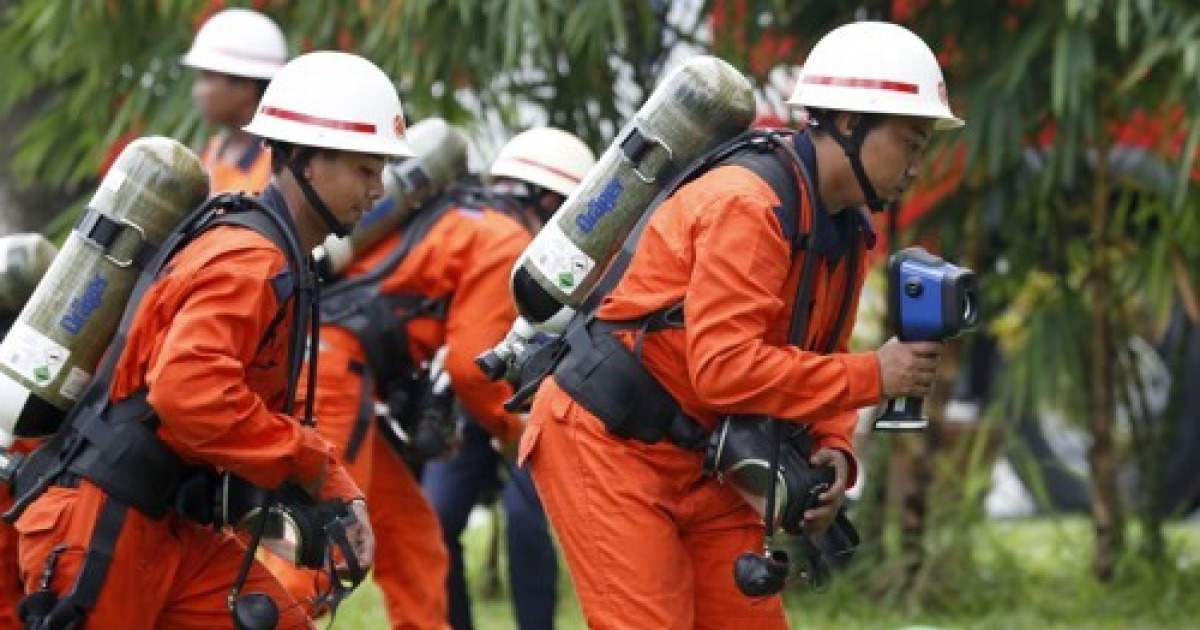 MYANMAR FIRE SERVICE DRILL EXERCISE