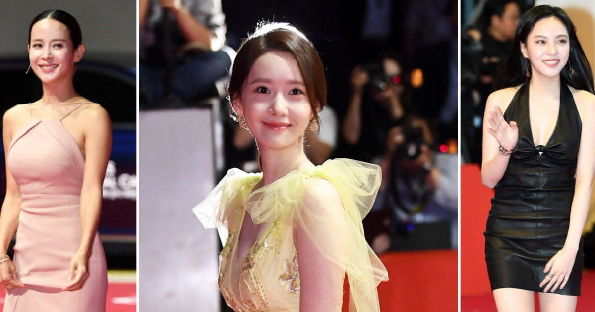 [SC-BIFF] "눈살 찌푸릴 노출無!"..BIFF 레드카펫★, 블랙&화이트 드레스로 품격↑