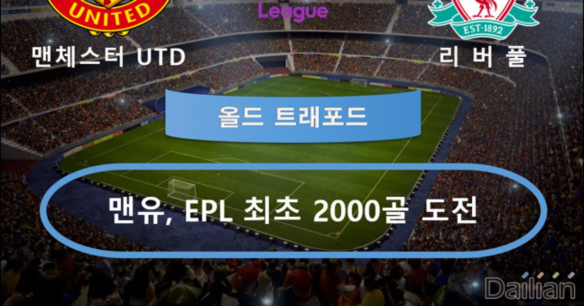 맨유 vs 리버풀 'EPL 최초 2000골 도전'