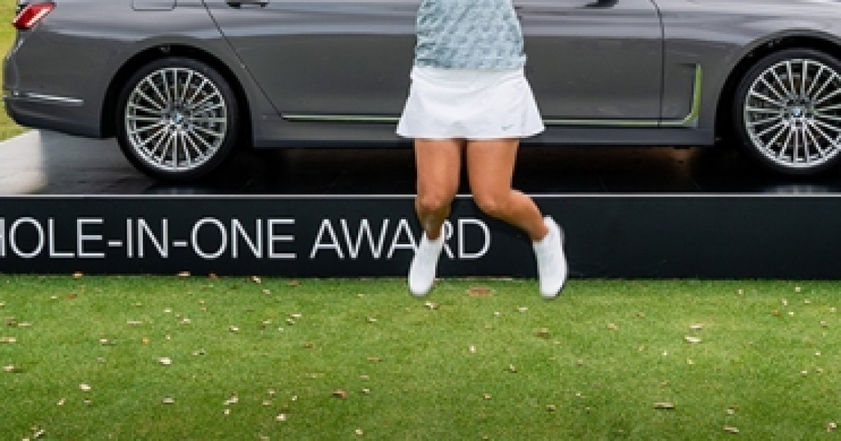 크리스틴 길먼, 첫 홀인원 주인공..1억6천만원 BMW 행운 [LPGA BMW 레이디스 챔피언십]