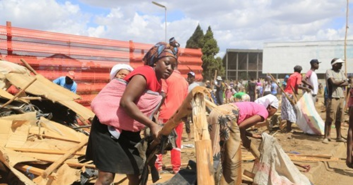 ZIMBABWE MARKET STALL DESTROYED