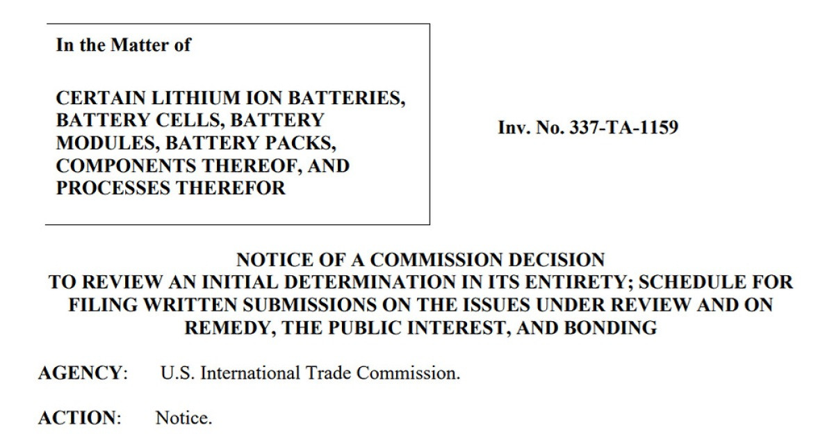 미국 ITC "SK이노베이션 조기패소 판결 재검토"