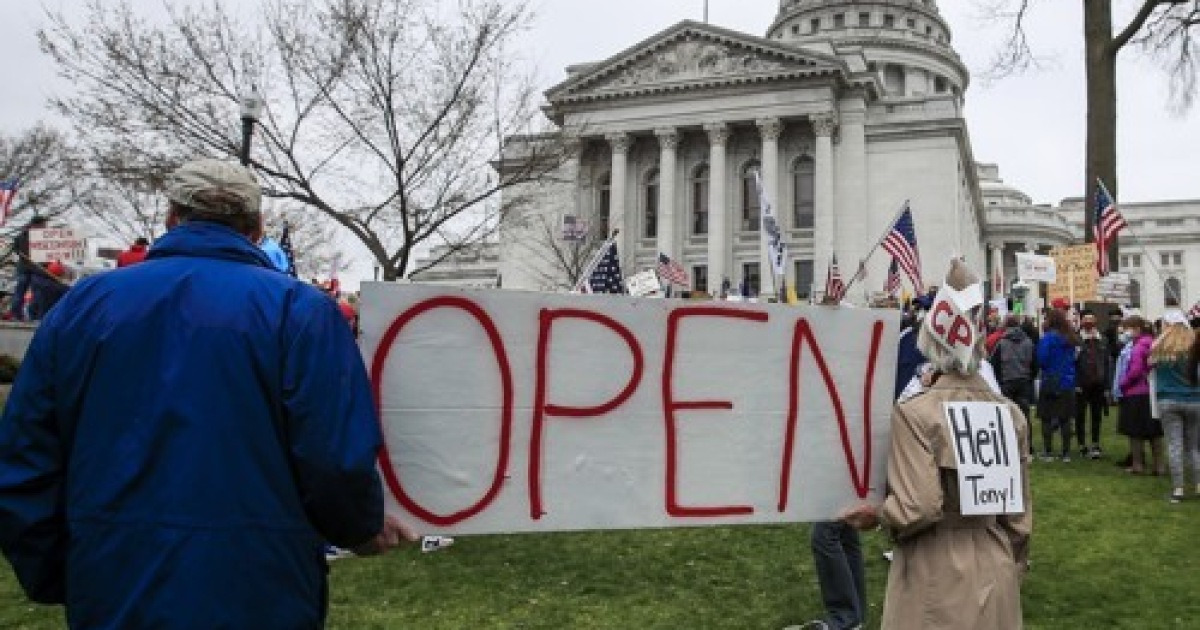USA REOPEN WISCONSIN RALLY PANDEMIC CORONAVIRUS COVID19