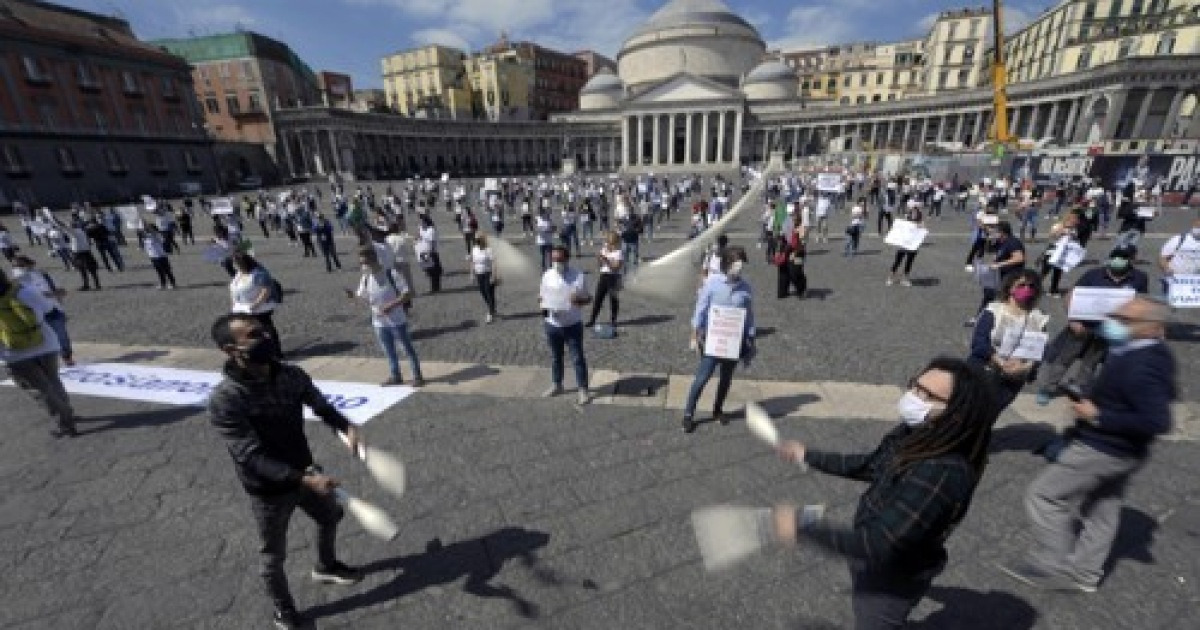 ITALY PROTEST PANDIMIC CORONAVIRUS COVID19