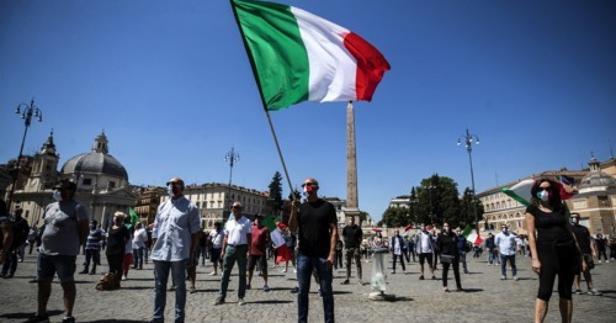 ITALY PROTEST PANDEMIC CORONAVIRUS COVID-19