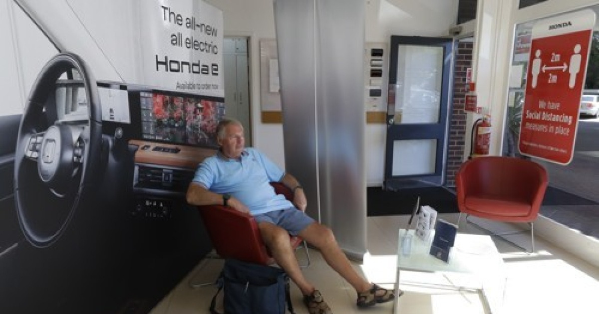 Virus Outbreak Britain Car Sales