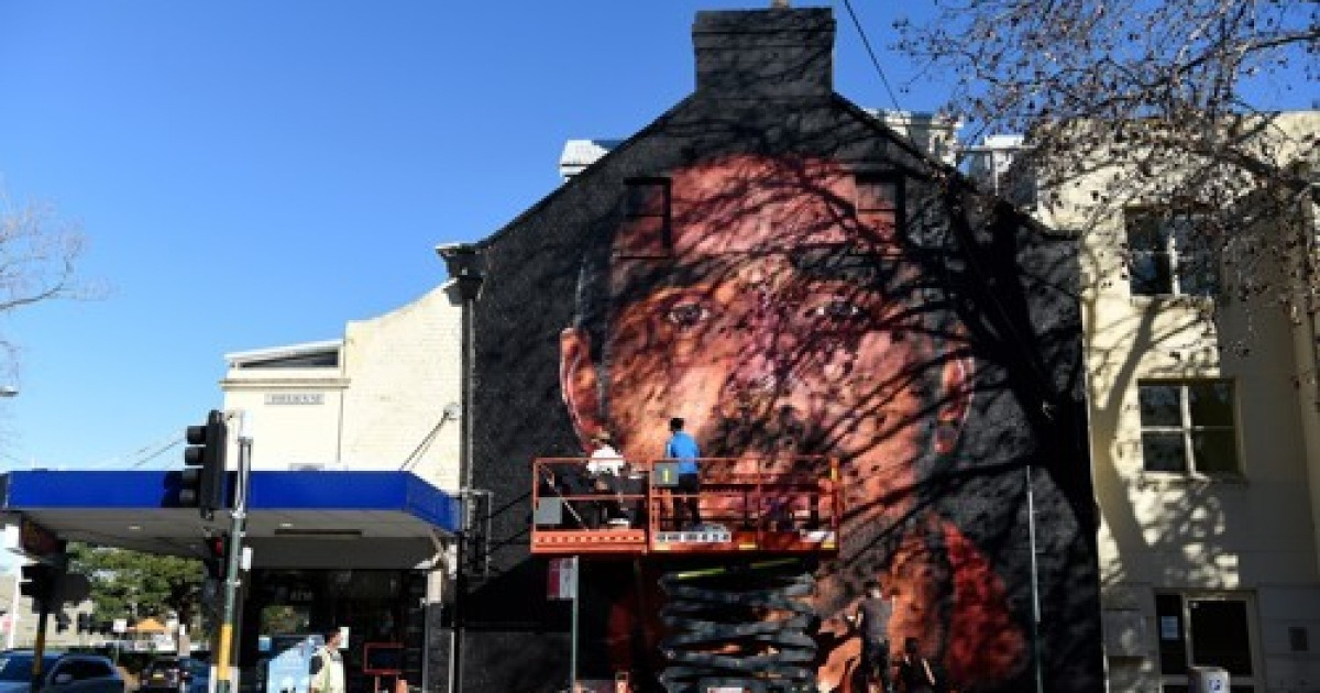 AUSTRALIA RACISM ADAM GOODES MURAL