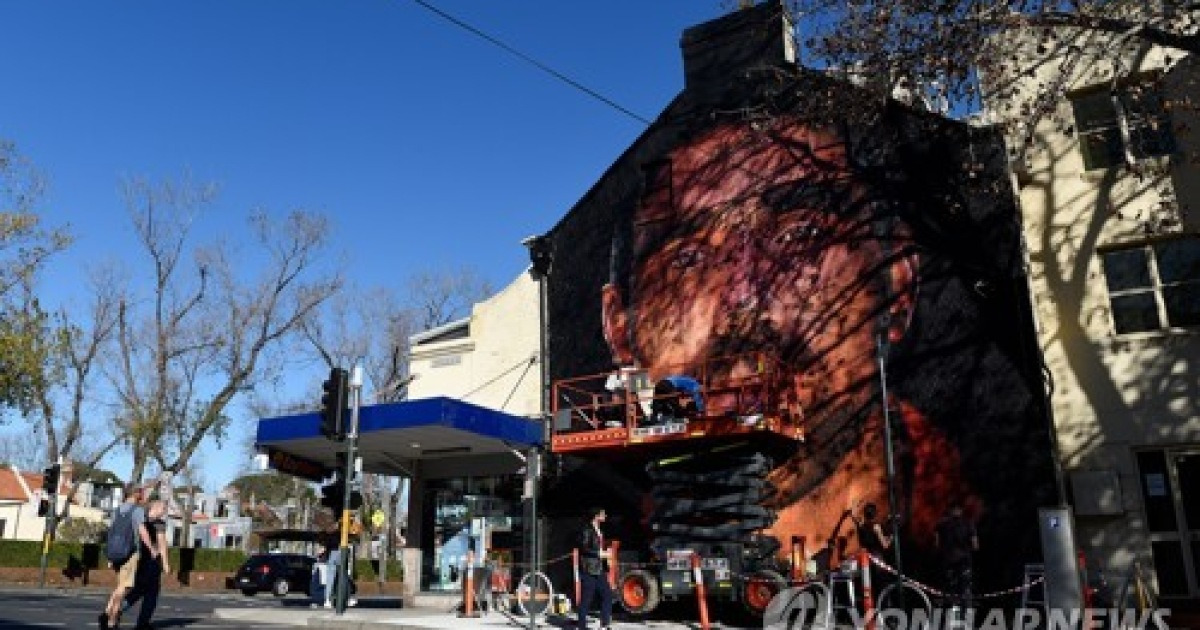 AUSTRALIA RACISM ADAM GOODES MURAL