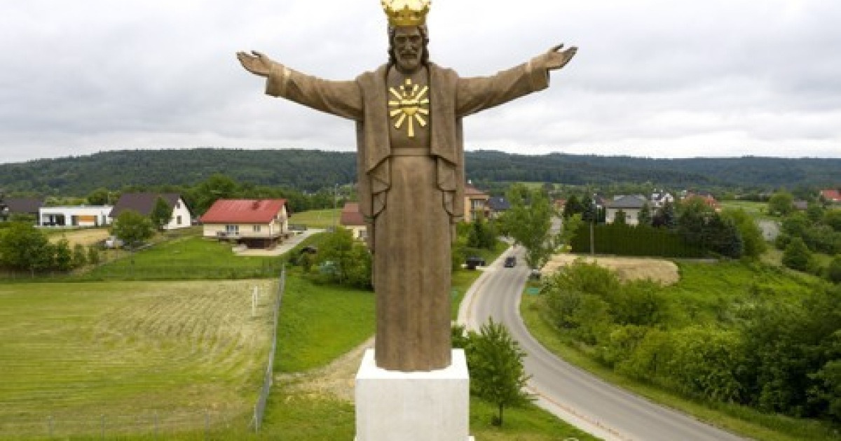 POLAND RELIGION GIANT CHRIST STATUE