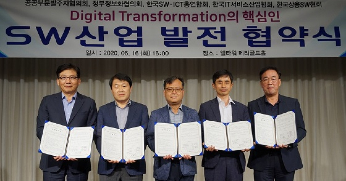 국내 SW 단체 5곳 MOU.. SW 경쟁력 높일 것