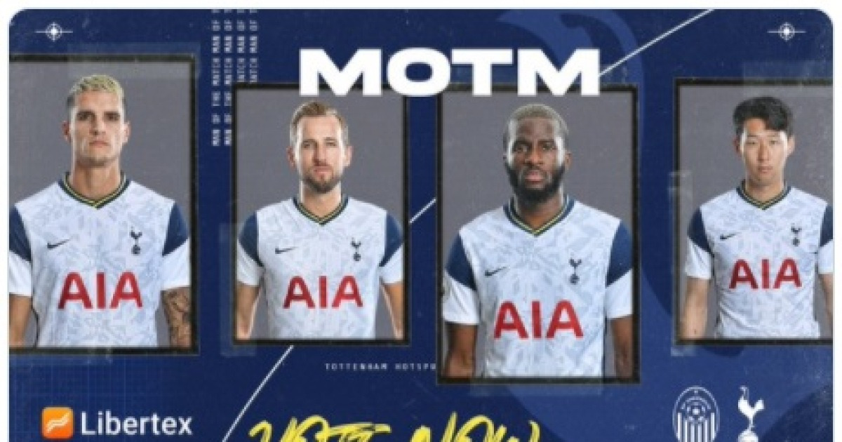 손흥민, '토트넘 팬 선정 MOTM' 2위 질주..은돔벨레 1위