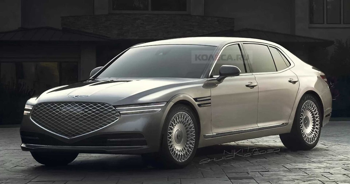 두 줄 램프 선명한 제네시스 G90 F/L 렌더링 | 더드라이브