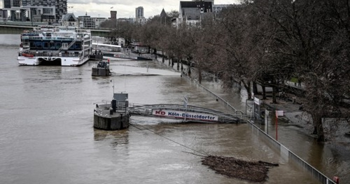 GERMANY HIGH WATER LEVEL RHINE RIVER
