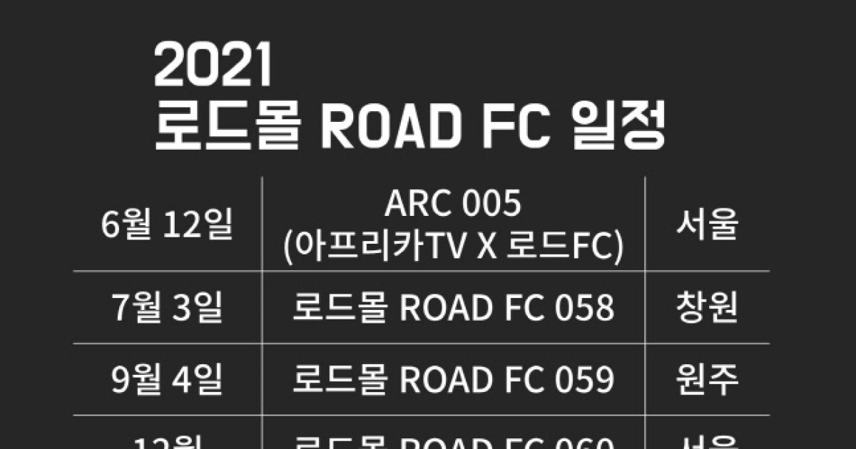 ROAD FC, 7월부터 3개의 넘버시리즈와 ARC 대회 열어
