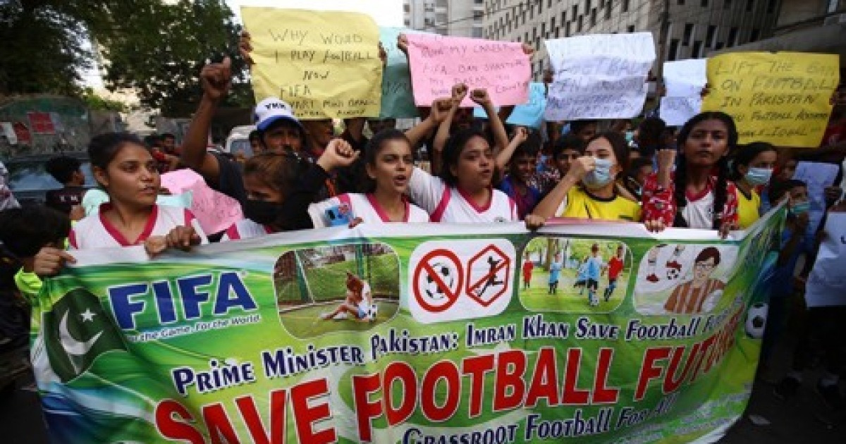 PAKISTAN FOOTBALL FIFA SUSPENSION PROTEST