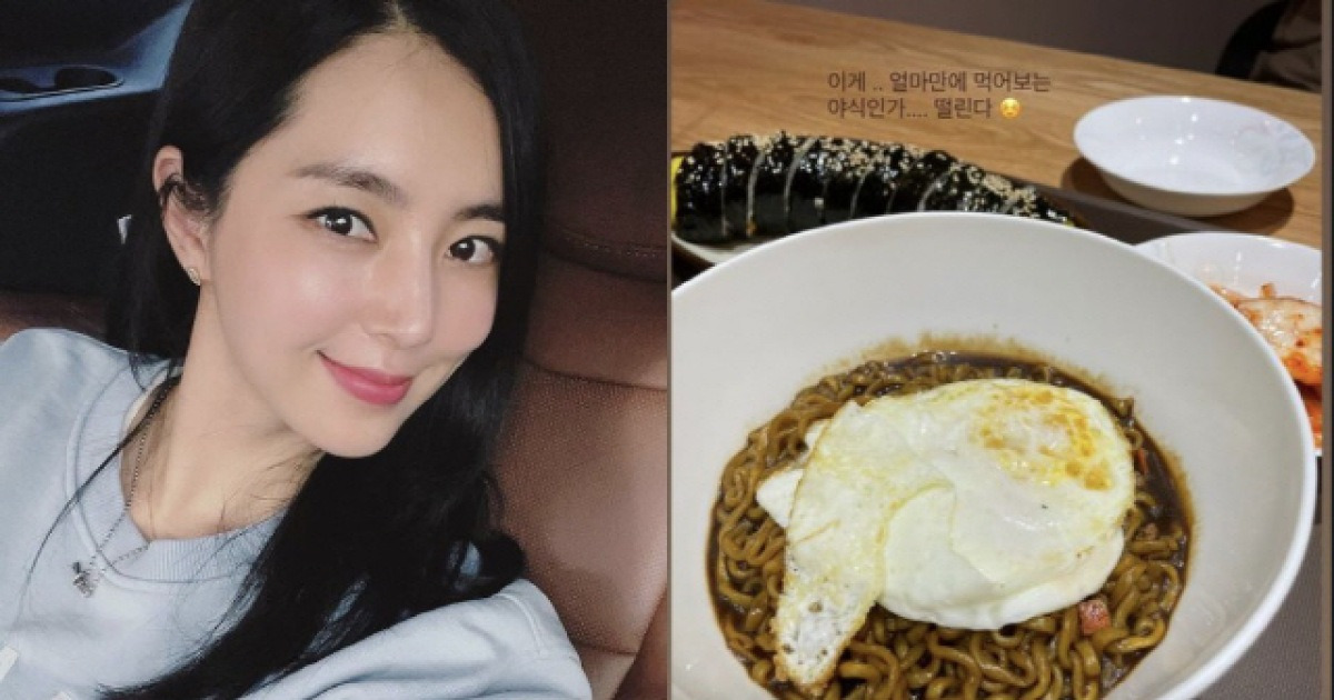'165cm·47kg' 한채아 "야식 안먹고 운동"이라더니..짜장라면 앞에 무너진 의지