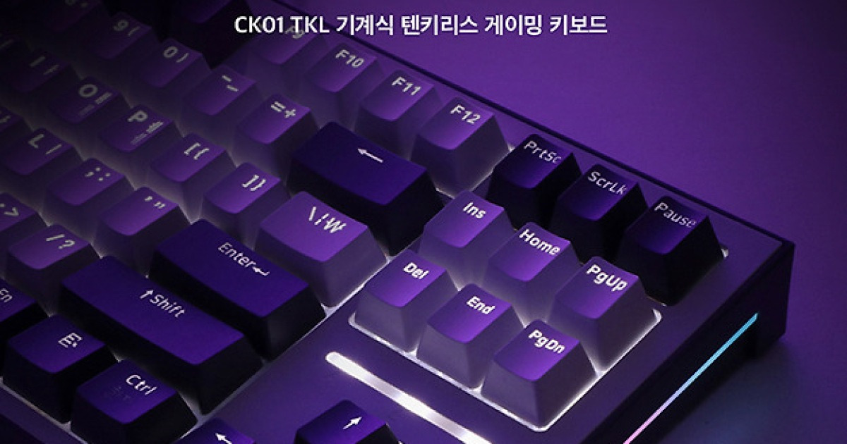 콕스, 영롱한 화이트 LED 기계식 텐키리스 키보드 CK01 TKL 출시