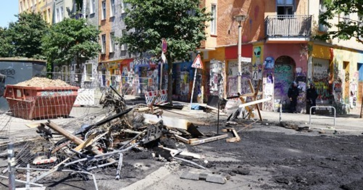 GERMANY RIOTS VIOLENCE RIGAER STREET