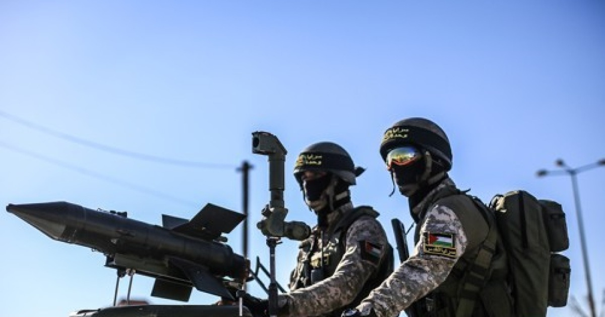 MIDEAST ISRAEL PALESTINIAN AL QUDS FIGHTERS MARCH IN THE SOUTHER