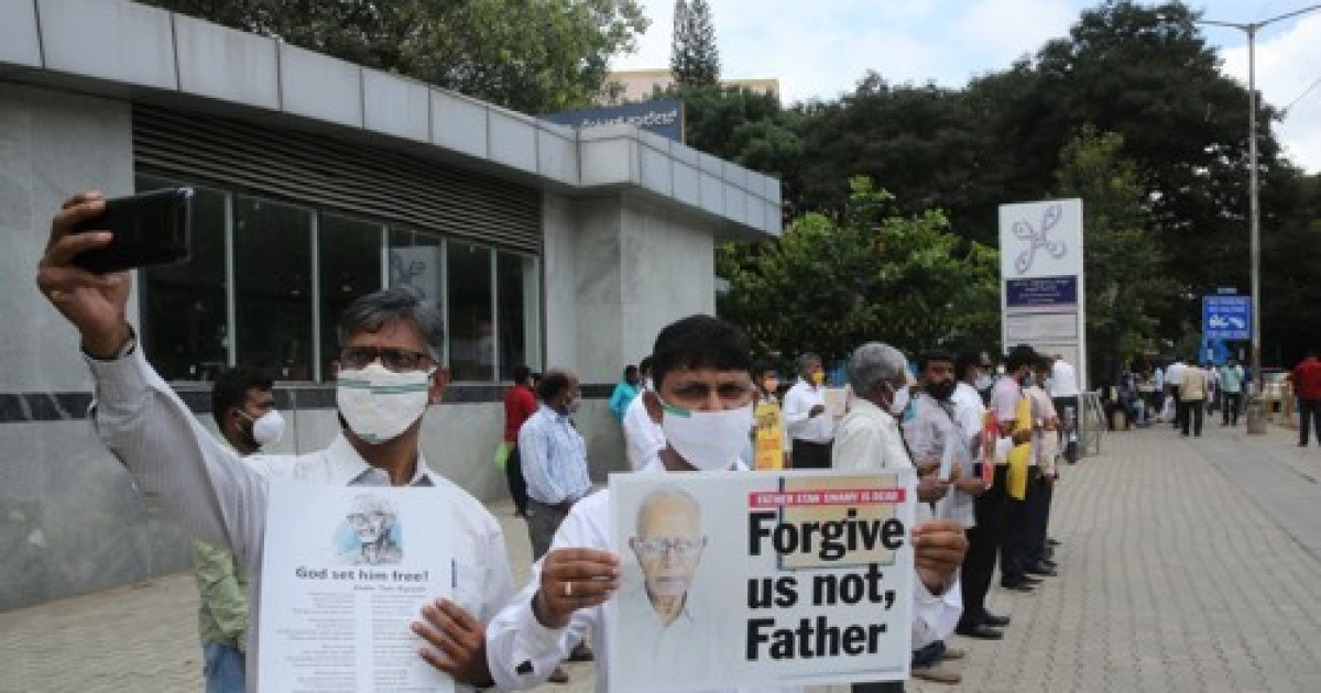 INDIA FATHER STAN SWAMY SOLIDARITY PROTEST