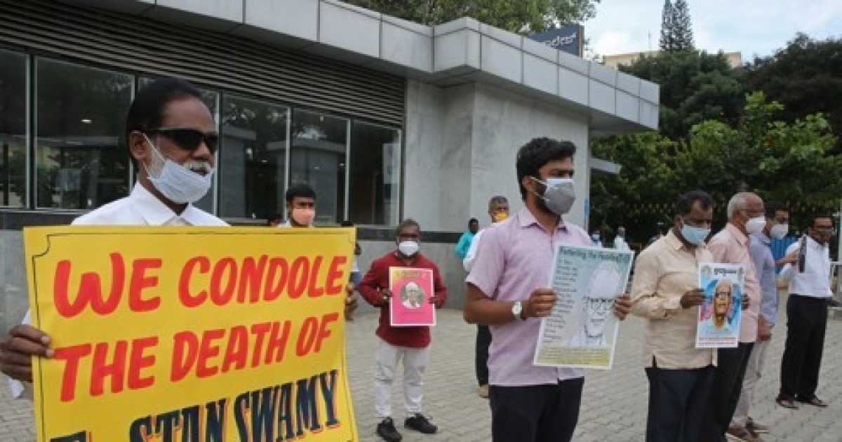 INDIA FATHER STAN SWAMY SOLIDARITY PROTEST
