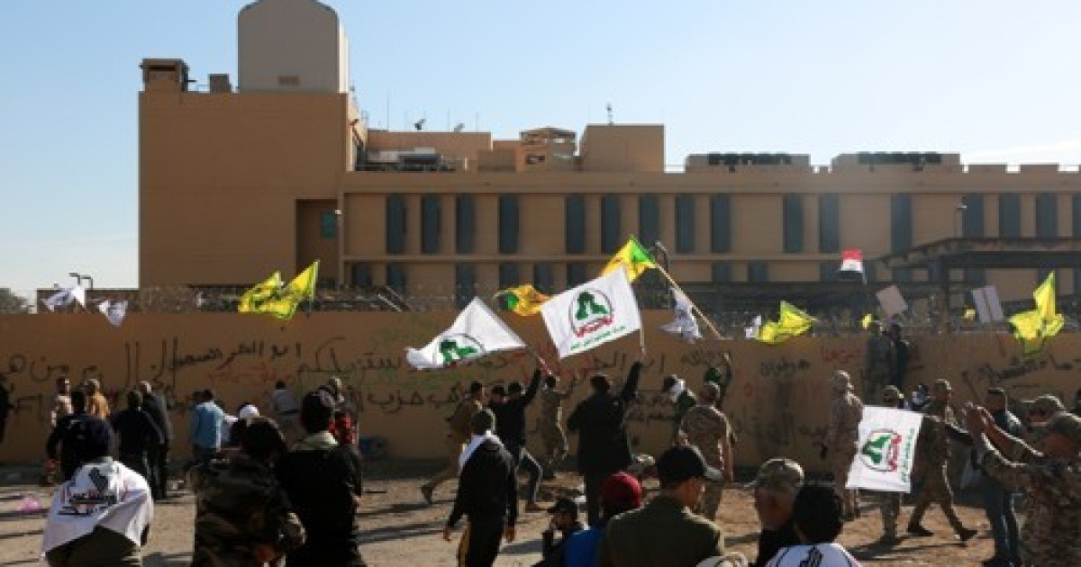 (FILE) IRAQ BAGHDAD USA EMBASSY ROCKETS