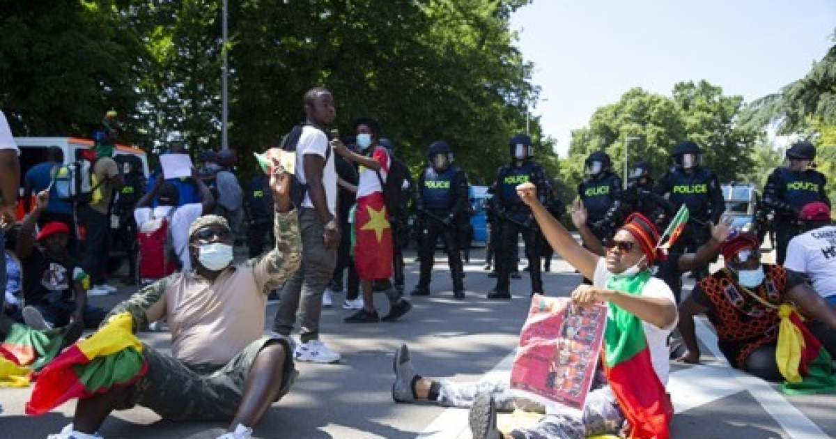SWITZERLAND PROTEST AGAINST PRESIDENT CAMEROON
