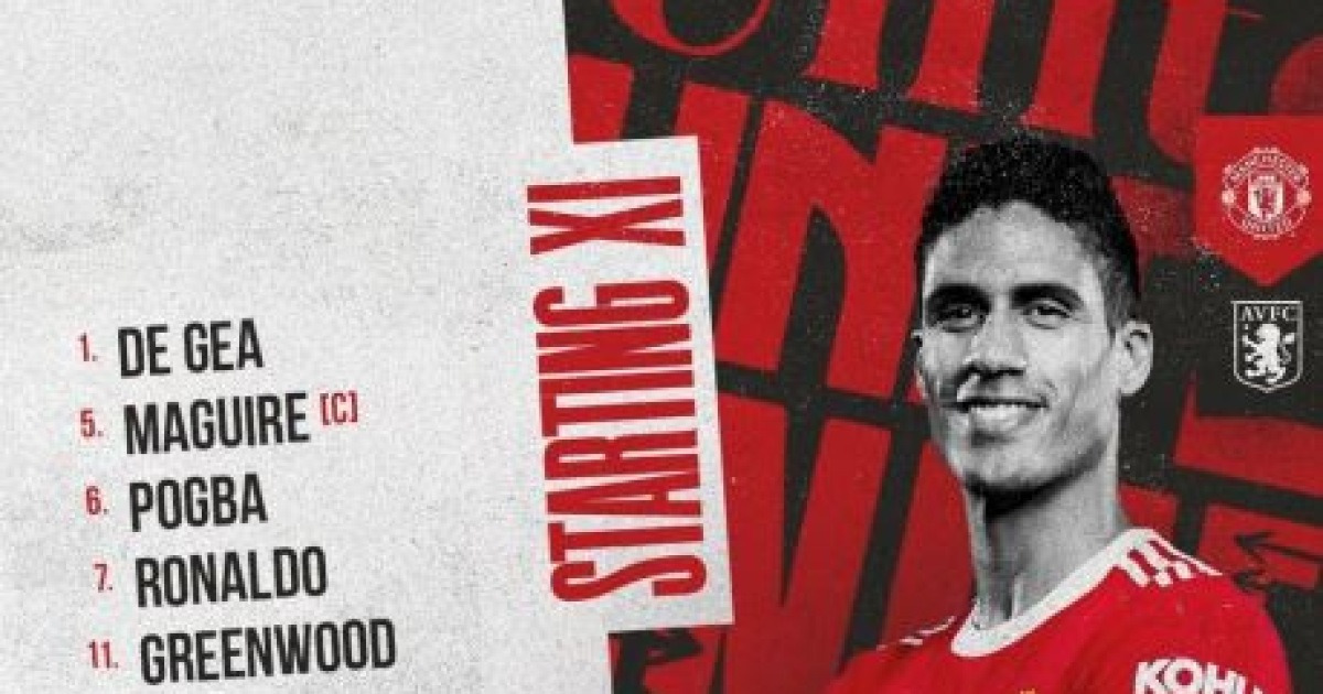 [EPL 6R] '호날두-브루누 선발' 맨유, 애스턴 빌라전 라인업 공개