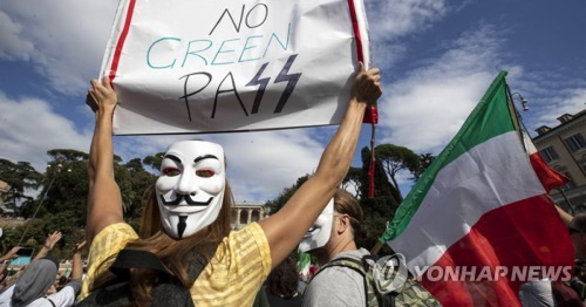 ITALY RIGHT WING PROTEST GREEN PASS