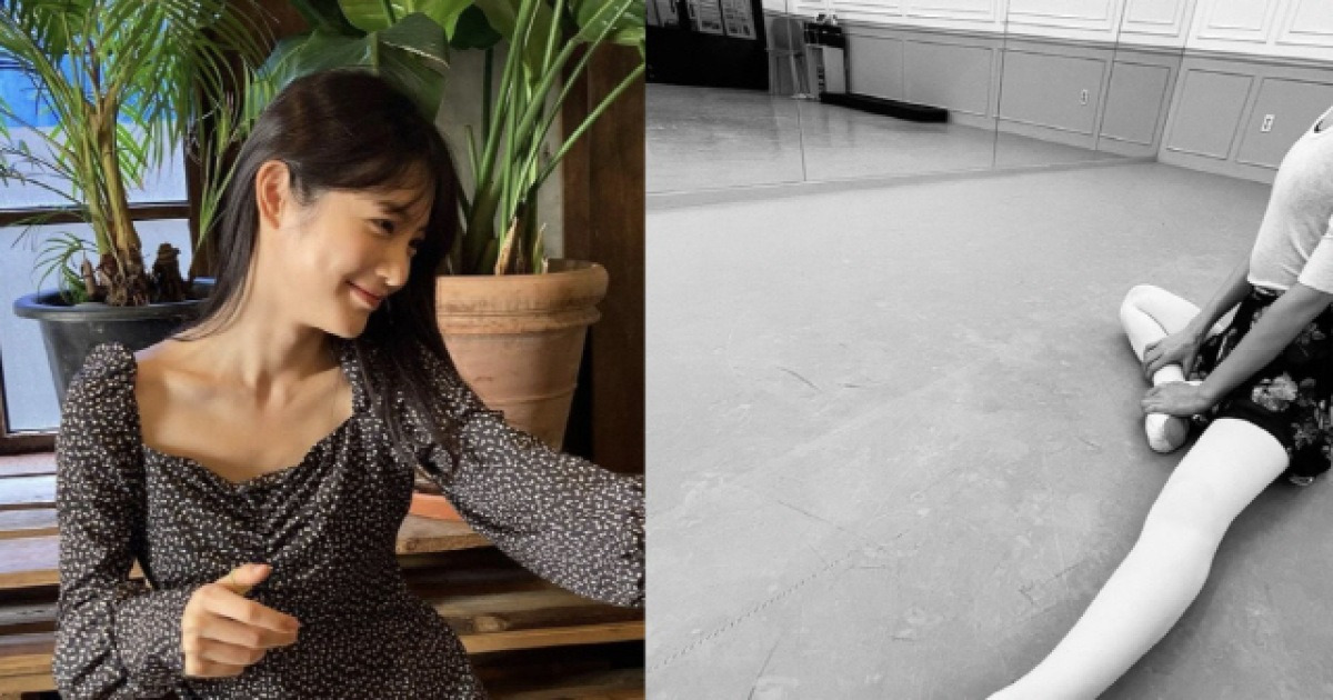 신예은, 발레해서 '168cm·42kg'인가..한 줌 허벅지로 스트레칭