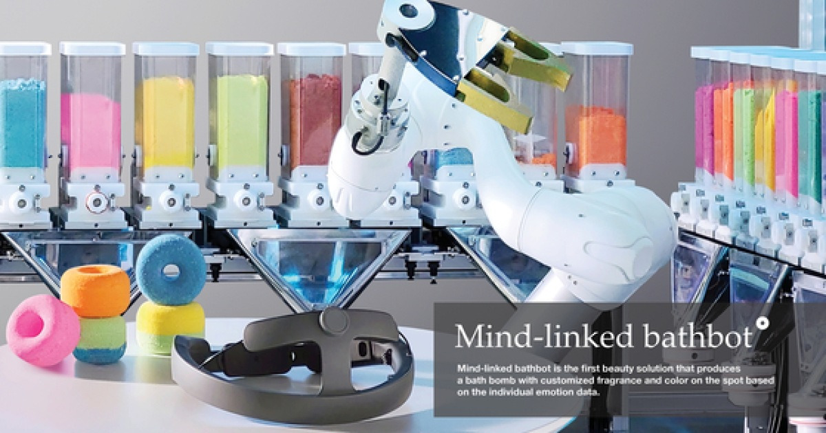 Robots custom-make lipsticks with photos, bath bombs with brain waves
